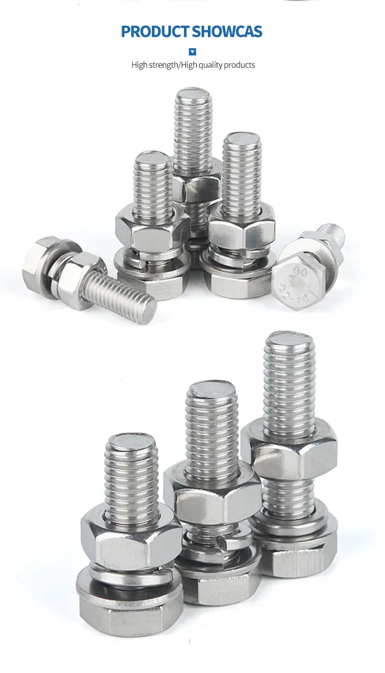 M36 Carbon Steel Hex Bolt with Nut & Washer - Heavy Duty