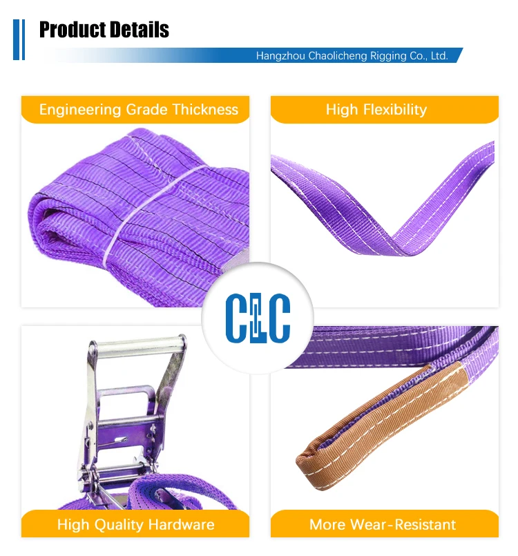 1 - 10 Ton Color Code Textile Tape Lifting Slings Belt Crane Flat ...