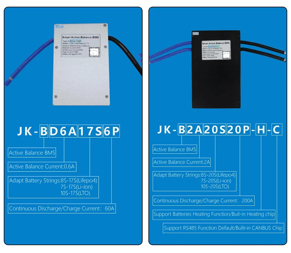 Jk 2A Active Balancer BMS Lifepo4 - Smart Battery Management