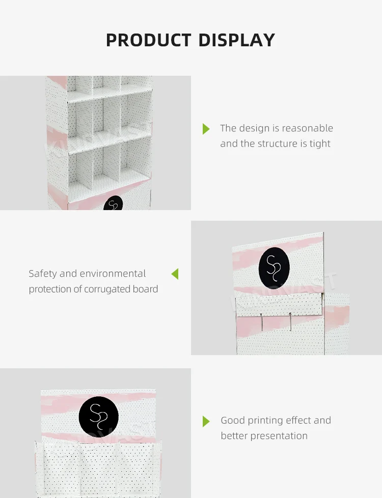 Supermarket Cardboard Products Cosmetics Promotional Display Rack Hair ...