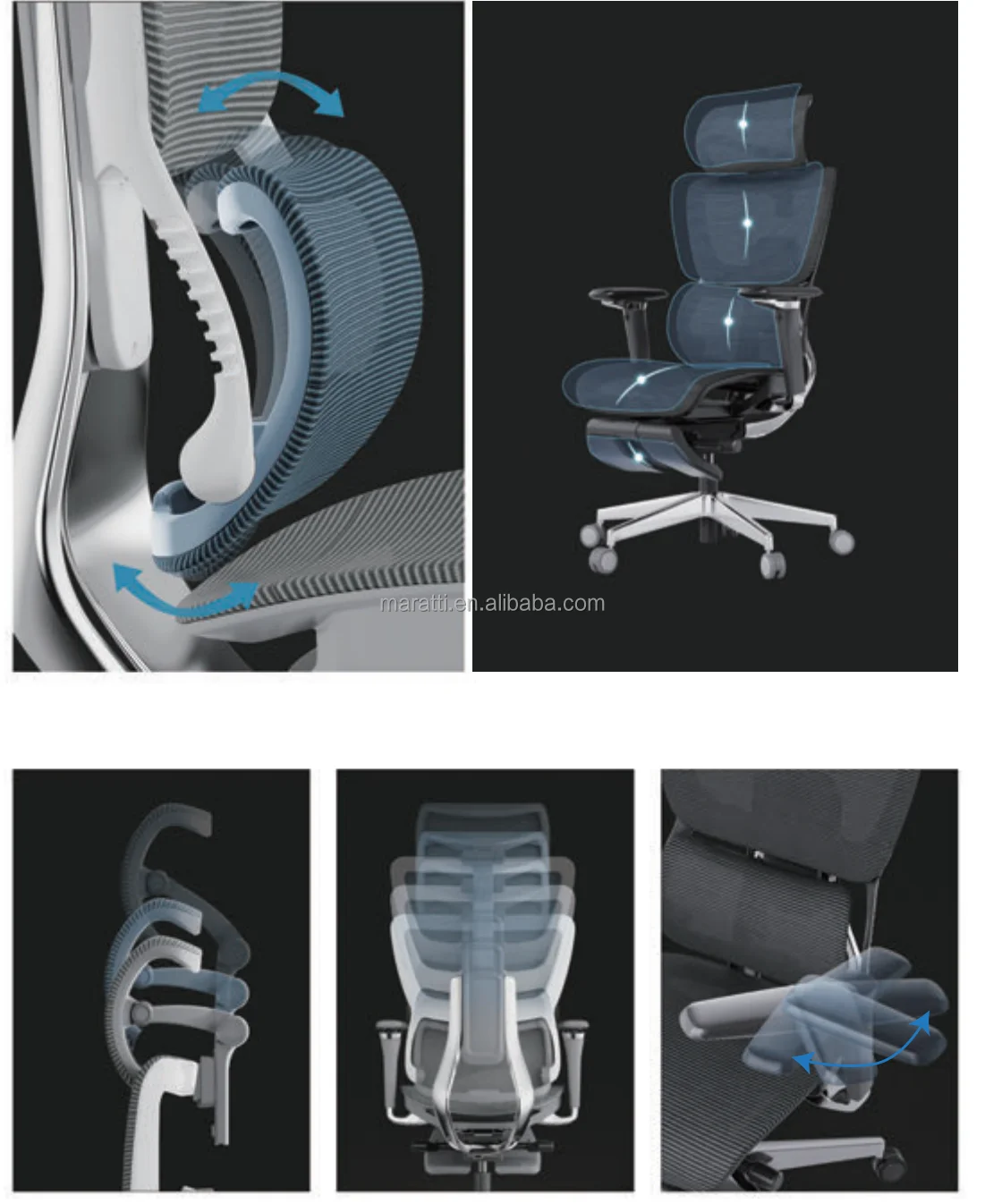 All Mesh Office Chair Design Ergonometric Design High Back Ergonom ...