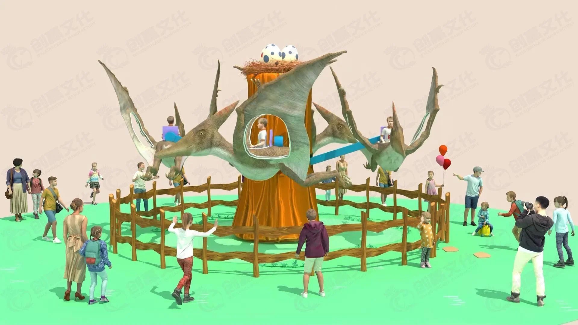 Coin Operated Merry Go Round Kids Funfair Fairground Playground ...