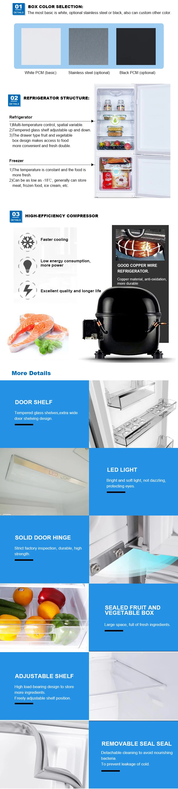 Built in Combi Outside Condenser Double Door Refrigerator