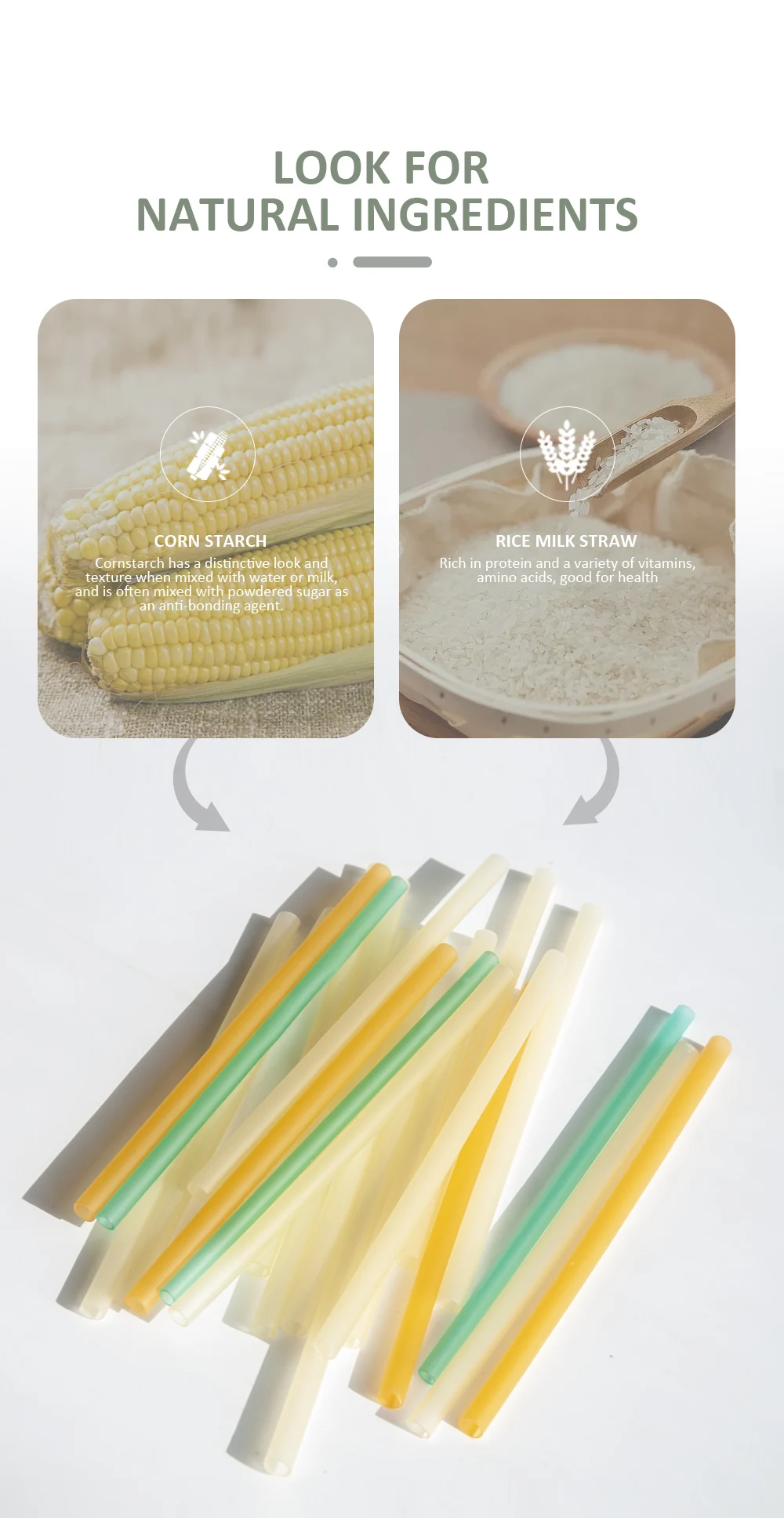 Individual Packed Biodegradable Straws Edible Colorful Eatable ...