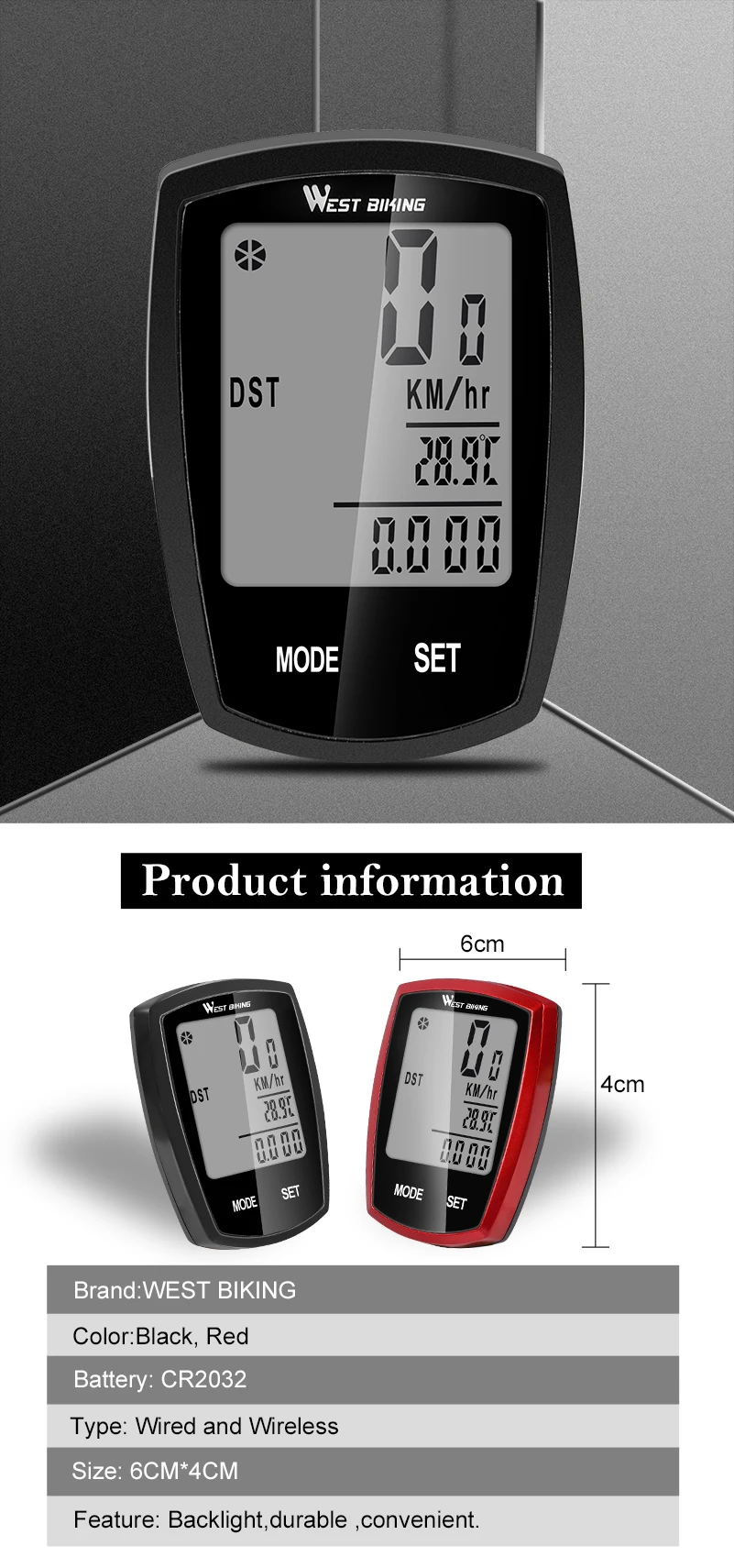 WESTBIKING Bike Computer - Versatile and Durable Cycling Tool