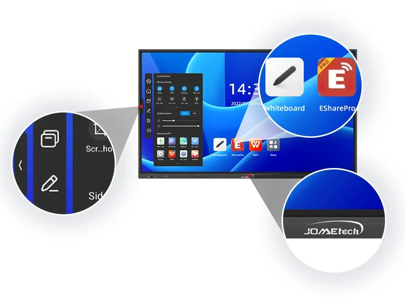 Jometech 75inch Interactive Whiteboard - Dual OS Touch Screen