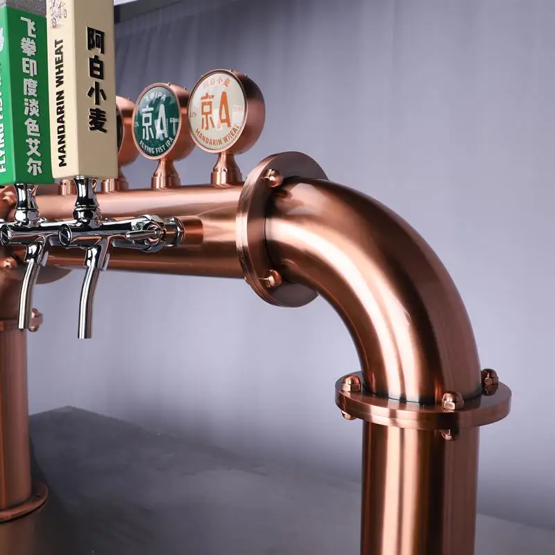 Custom Copper Bridge Beer Column Font 4 Tap Bar Stainless Steel Beer ...