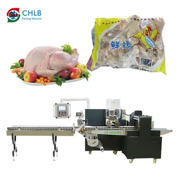 Fully Automatic Horizontal Frozen Chicken Packaging Fresh Meat Whole Chicken Pillow Packing ...
