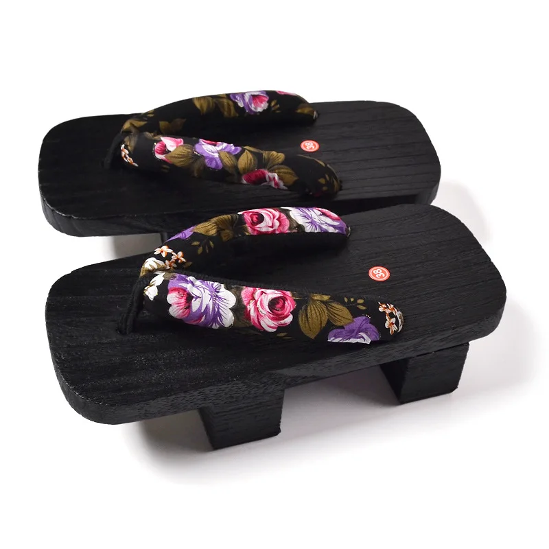Men's Japanese Flat Geta Kimono Flip-Flop Wood Sandals