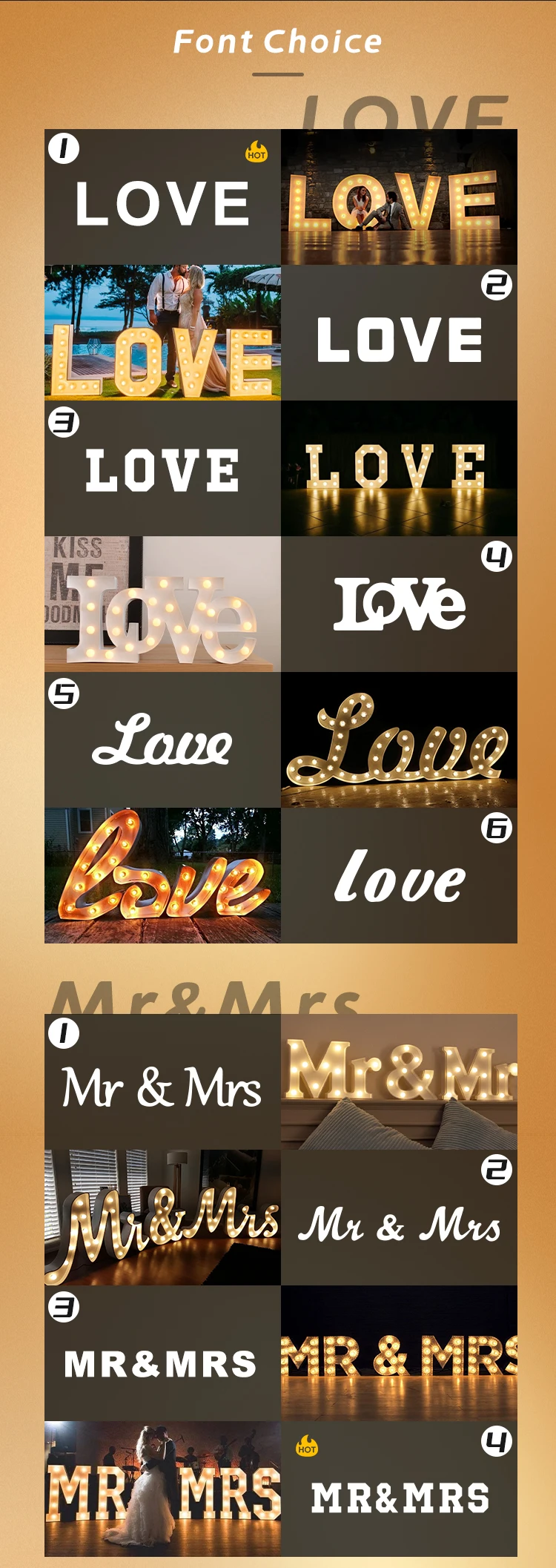 Custom LOVE Letters for Wedding Decoration LED Marquee