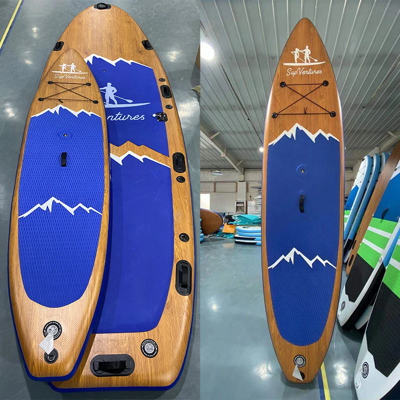 Geetone Popular Wood Style 11'x33''x6'' Soft Top Surfboard Inflatable ...