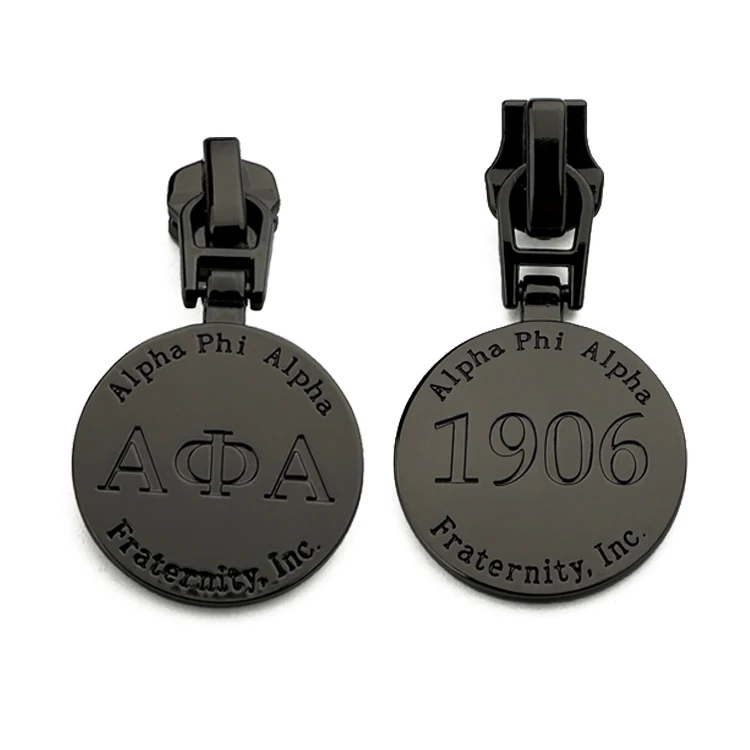 New Style Custom Brand Name Zipper Puller Metal Engraved Logo Zip ...