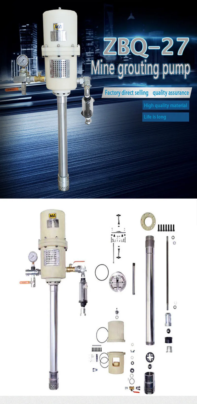 Qb152(zbq27/1,5) Mine Pneumatic Grouting Pump - Buy Grouting Pump,Pneumatic Grouting Pump,Mine ...