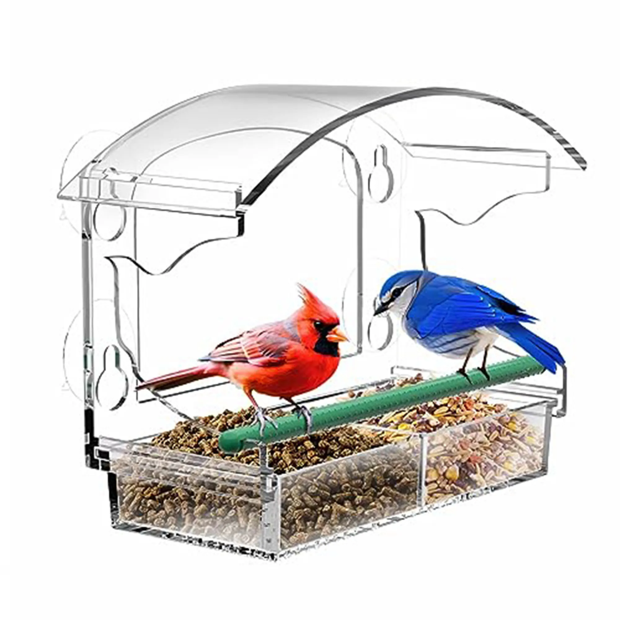 Clear Window Bird Feeder With 4 Strong Suction Cups And Detachable Seed ...