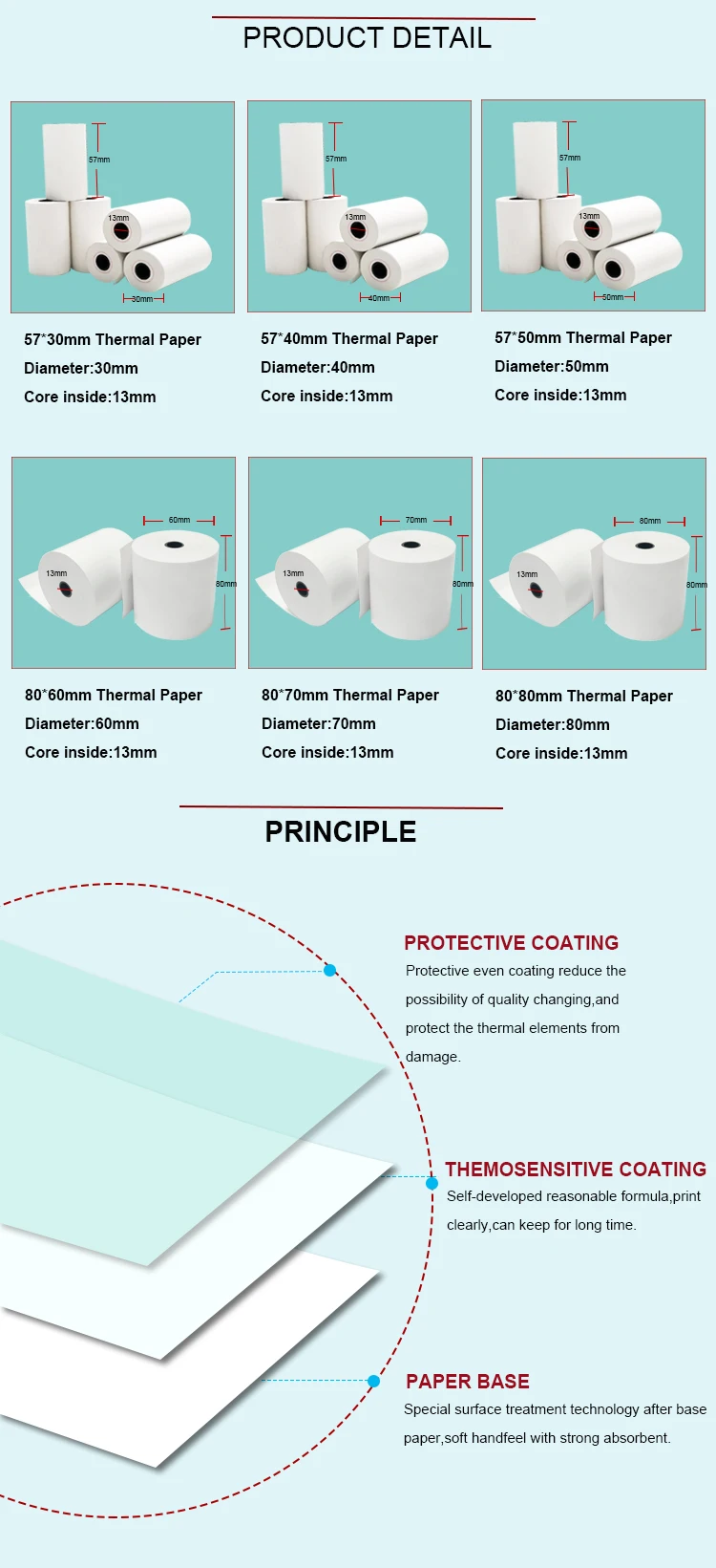 57mm 76mm Thermal Paper Jumbo Rolls - Free Sample Available