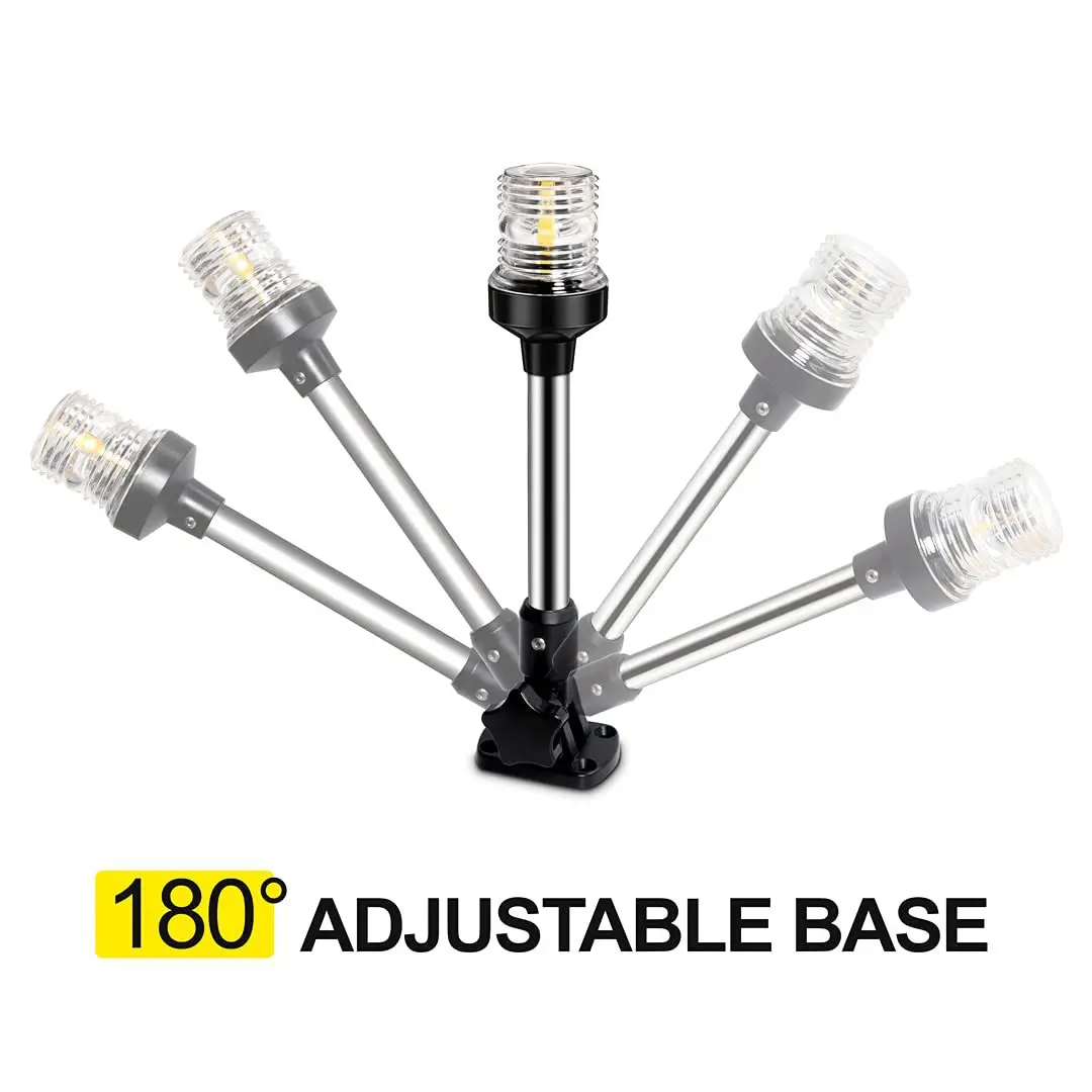 Anchor Light Boat Bimini Stern Light Marine All Round White Led Fold Down 10-24 Volt For Pontoon ...