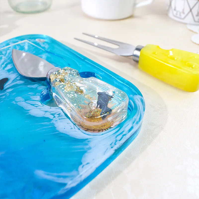 Diy Handle Dripping Mold Food-grade Silicone Steak Knife Chopping Board ...