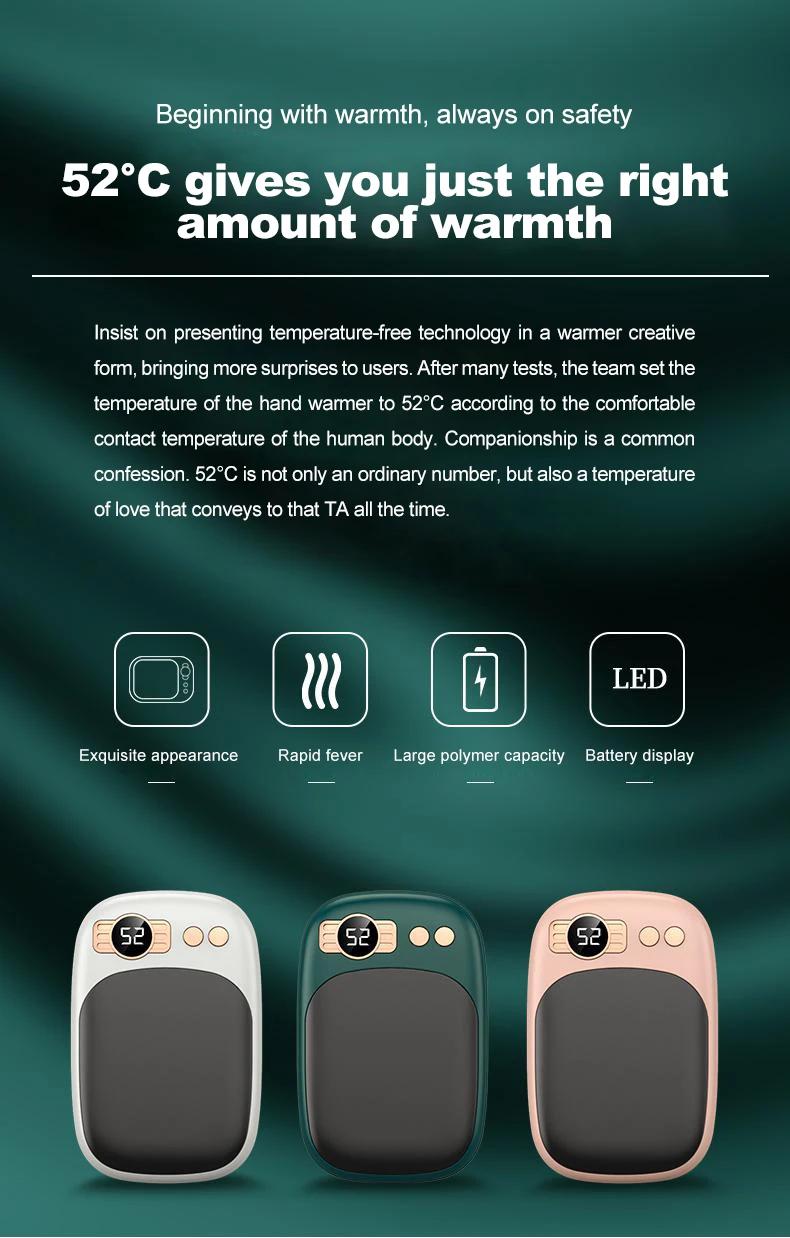 Rechargeable Usb Handwarmer Power Bank Warm Hands Treasure 10000 Mah ...