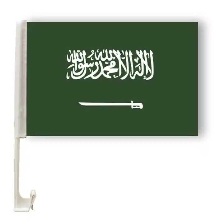 30*45cm Custom Logo Parade Flag Saudi Arabian Automobile Flag For Car ...