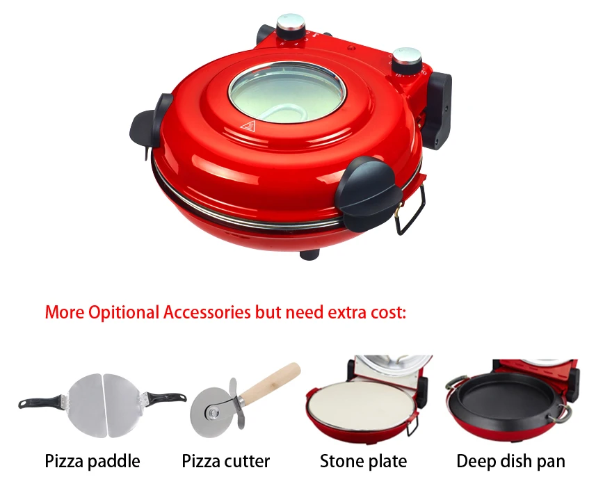 Crispy Crust 12" Rotating Pizza Maker With Stone & Baking Pan Electric ...