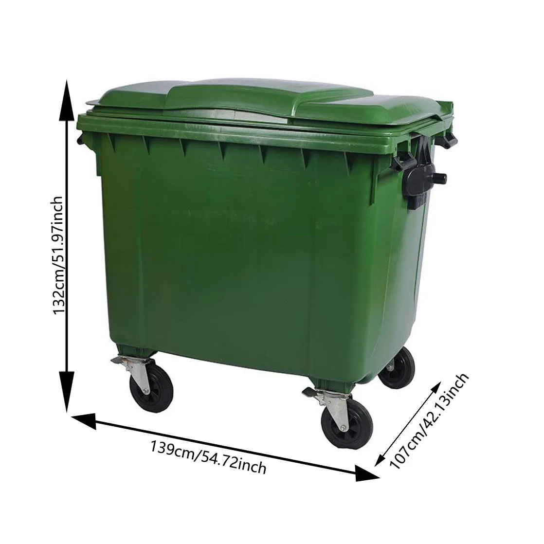 Street Waste Container 120 Liters Outdoor Garbage Trash Can Bin 120L ...