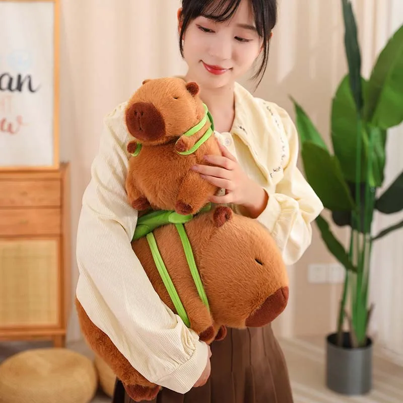 Cute Cartoon Capybara Plush With Turtle Backpack Peluche De Capybara ...