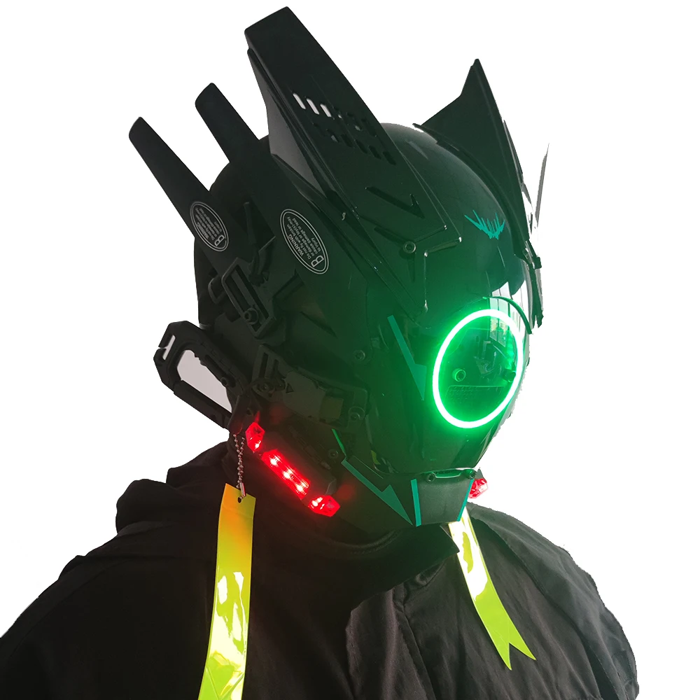 Cyberpunk Mask Cosplay For Men Led Light Up Party Mask Cosplay ...