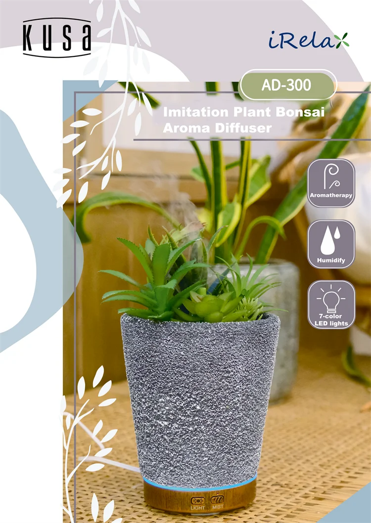 High Quality Essential Oil Enabled Multiple Colour Mood Light Plant Pot ...