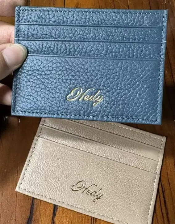 Slim PU Leather Credit Card Holder Wallet - Custom Logo Design, 4 Slots ...