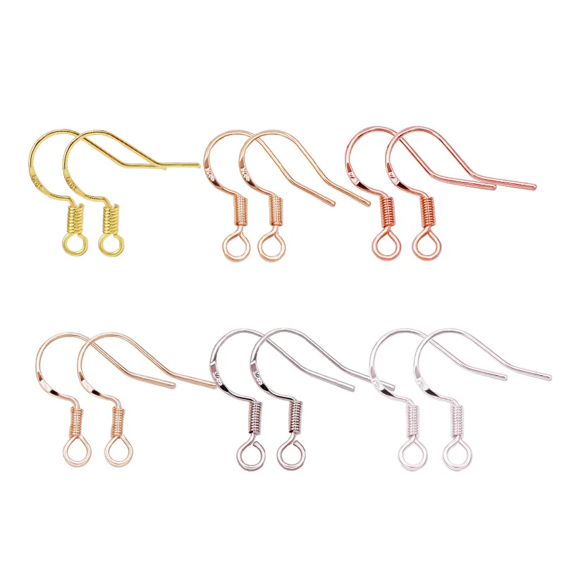 Fashion Jewelry Findings Real 925 Sterling Silver Earring Hook Pure Ear ...