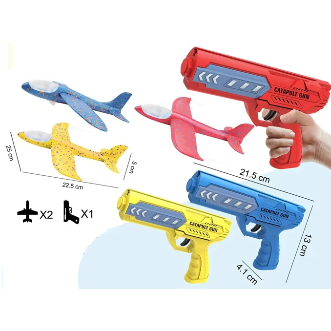 2 Pack LED Light Plane Throwing Foam Airplane 2 Flight Mode Glider ...