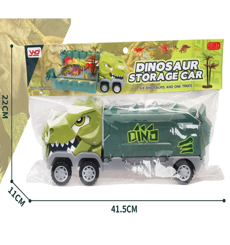 Dinosaur Container Engineering Car Double-sided Storage Plastic Toys ...