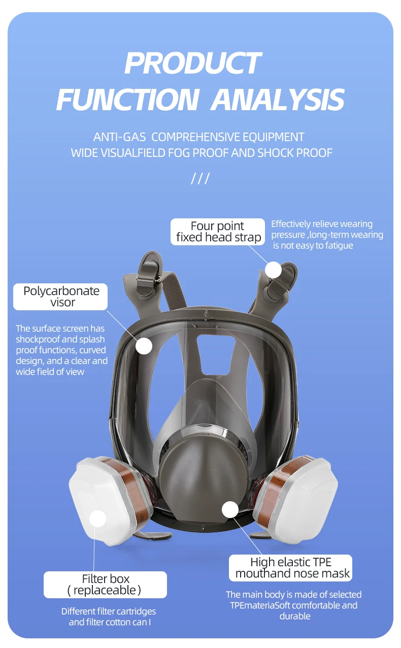 Full-faced Respirator Gas Mask 6800 - Safety & Protection
