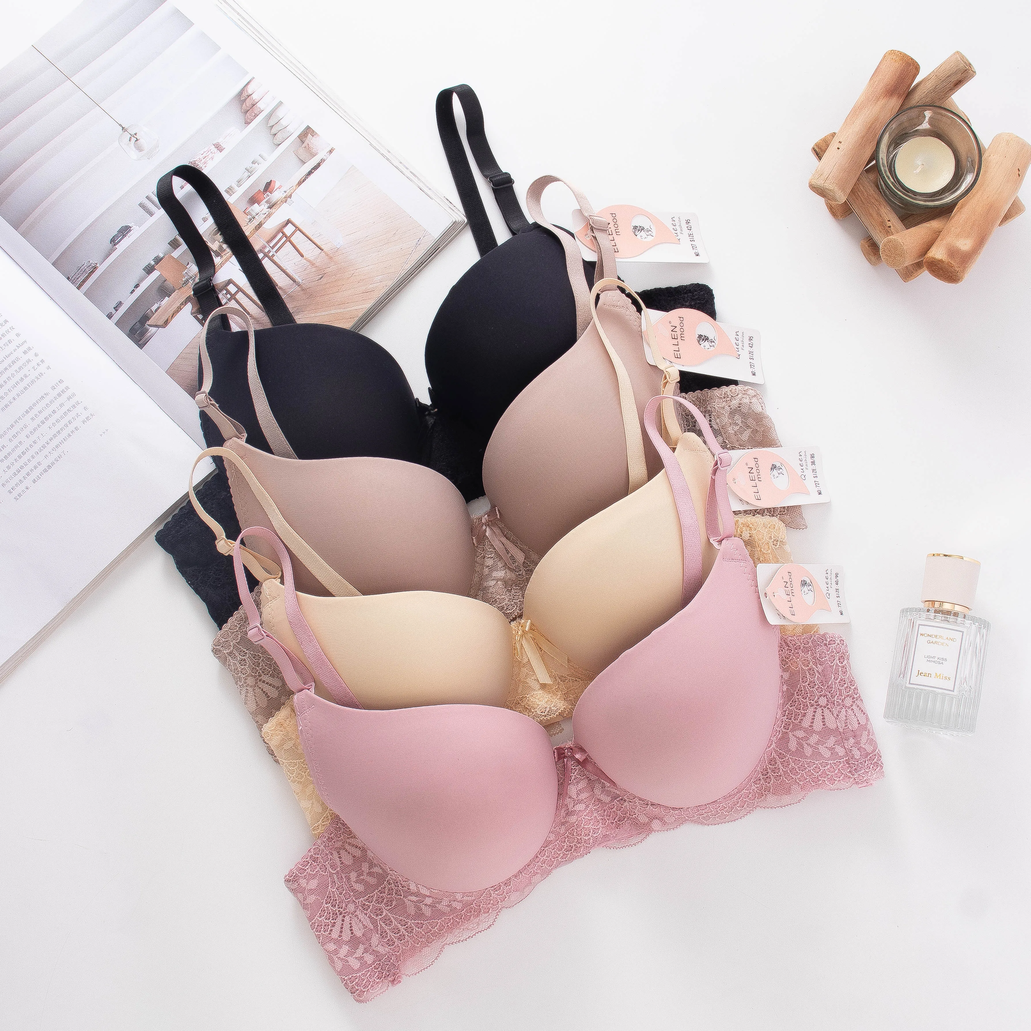 New Design Sexy Lace Floral Adjustment Plus Size Bra Full Cup Underwire