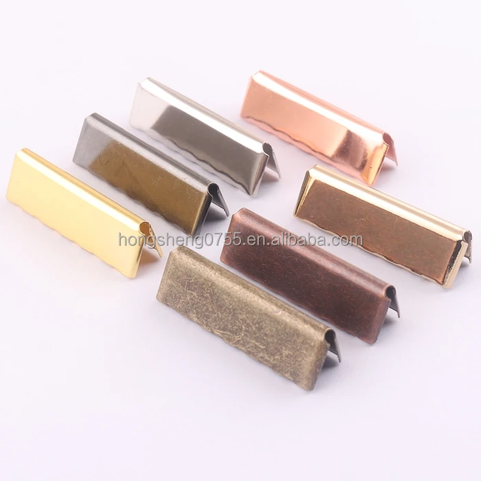 Small Gold Metal Cord End Clamp Clip for Lanyard Webbing Strap Rope