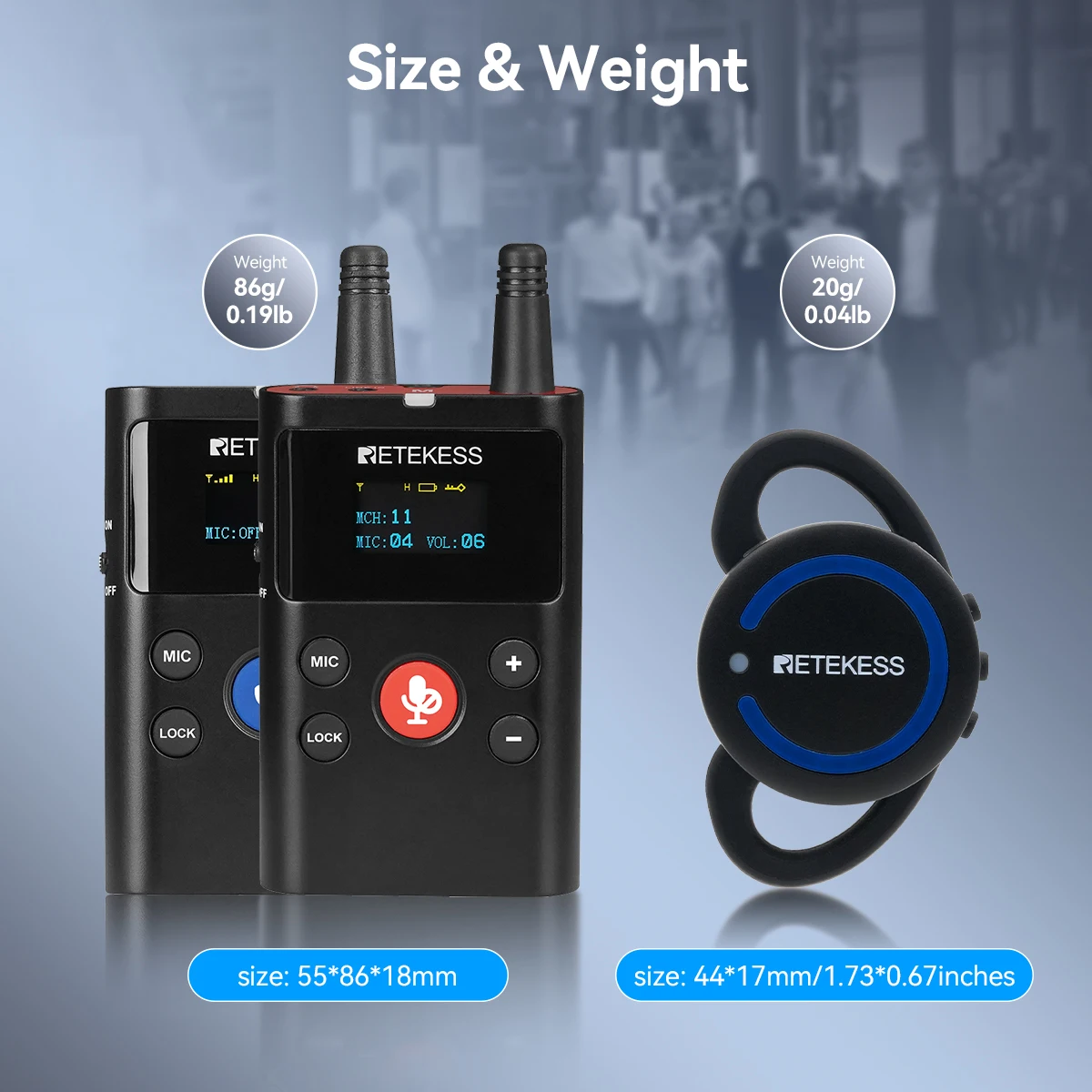 Multi-person Intercom Two Way Communication Tour Guide System Headsets Ear-hook Receiver for ...