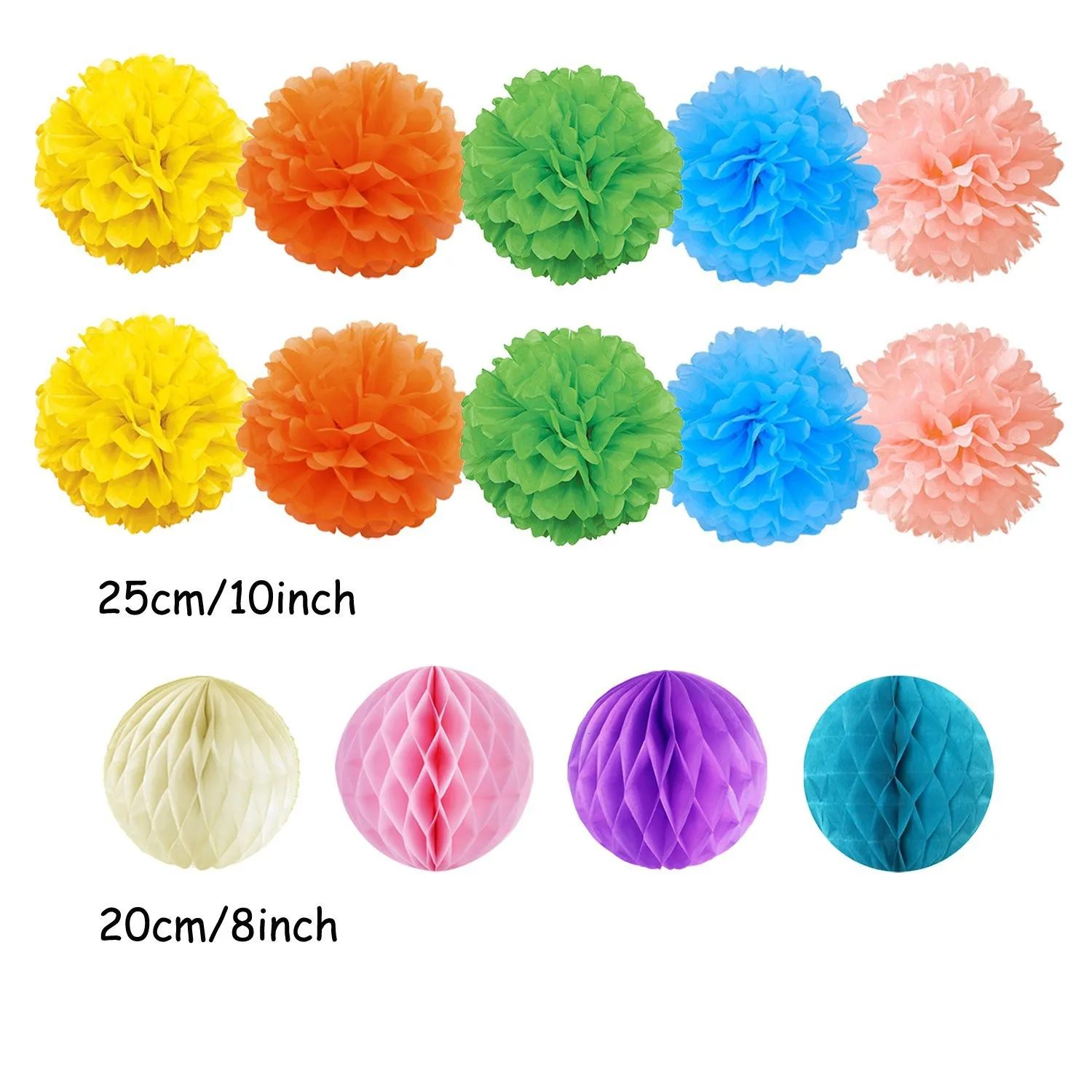 19pcs Pink Paper Party Decorations Assorted Hanging Paper Fans ...