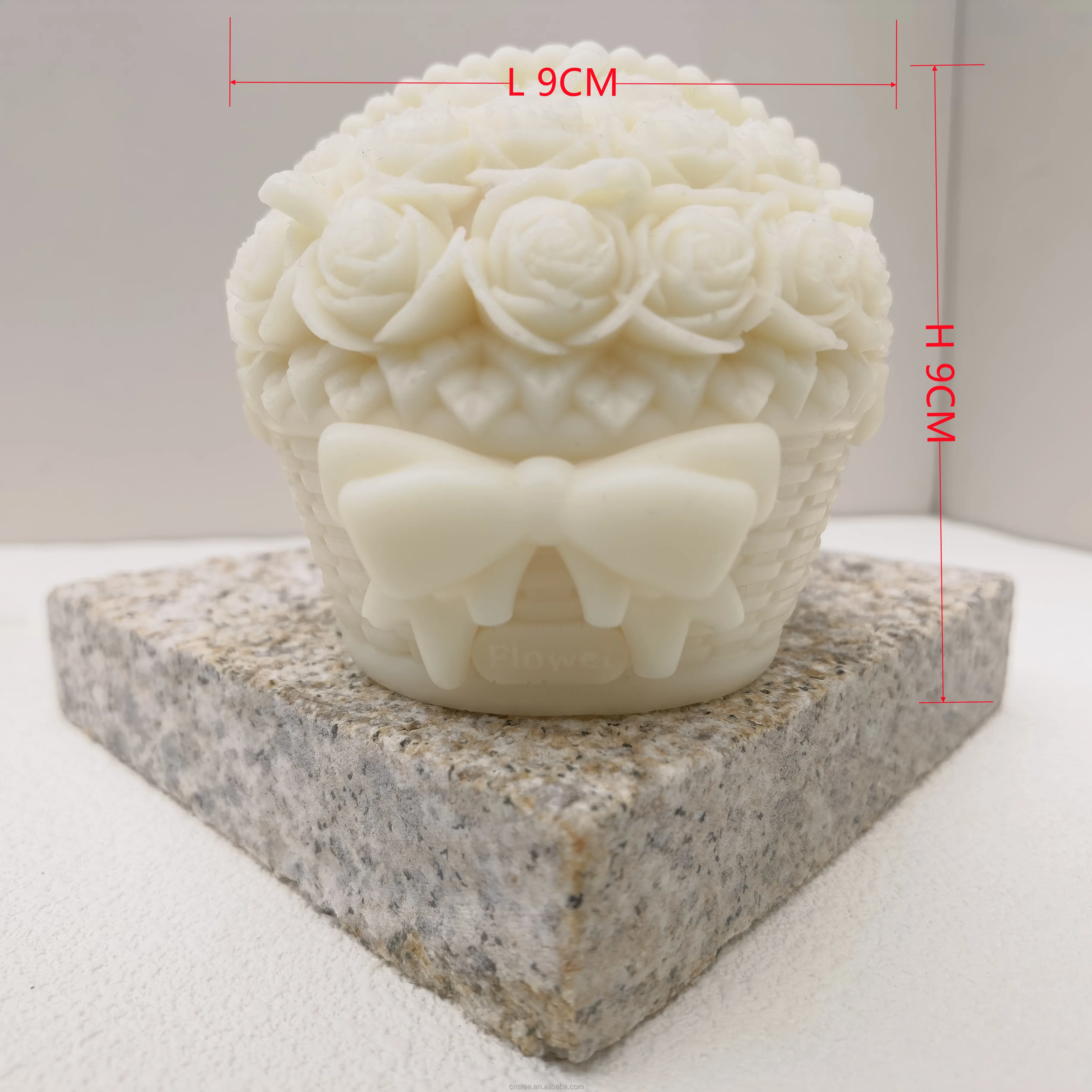 Large Sized Peony Lotus Rose Bouquet Flower Basket Collection Candle ...