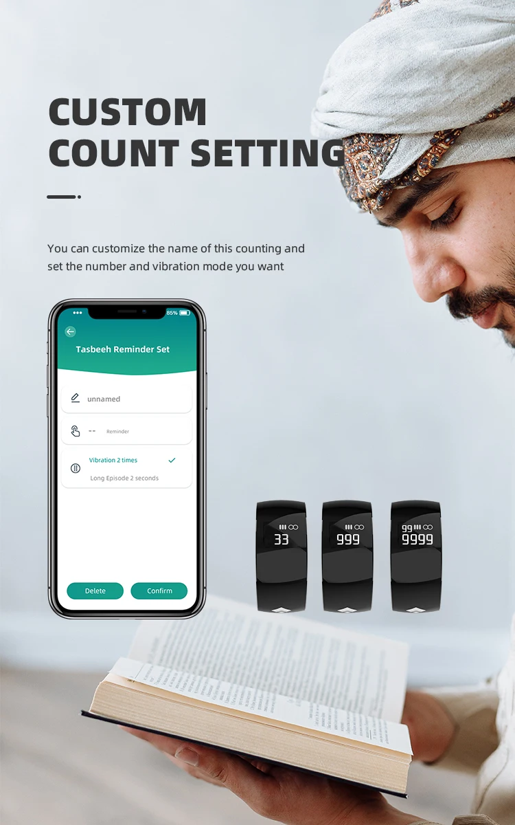 Equantu Smart Tasbih Zikr Ring - Muslim Prayer Counter