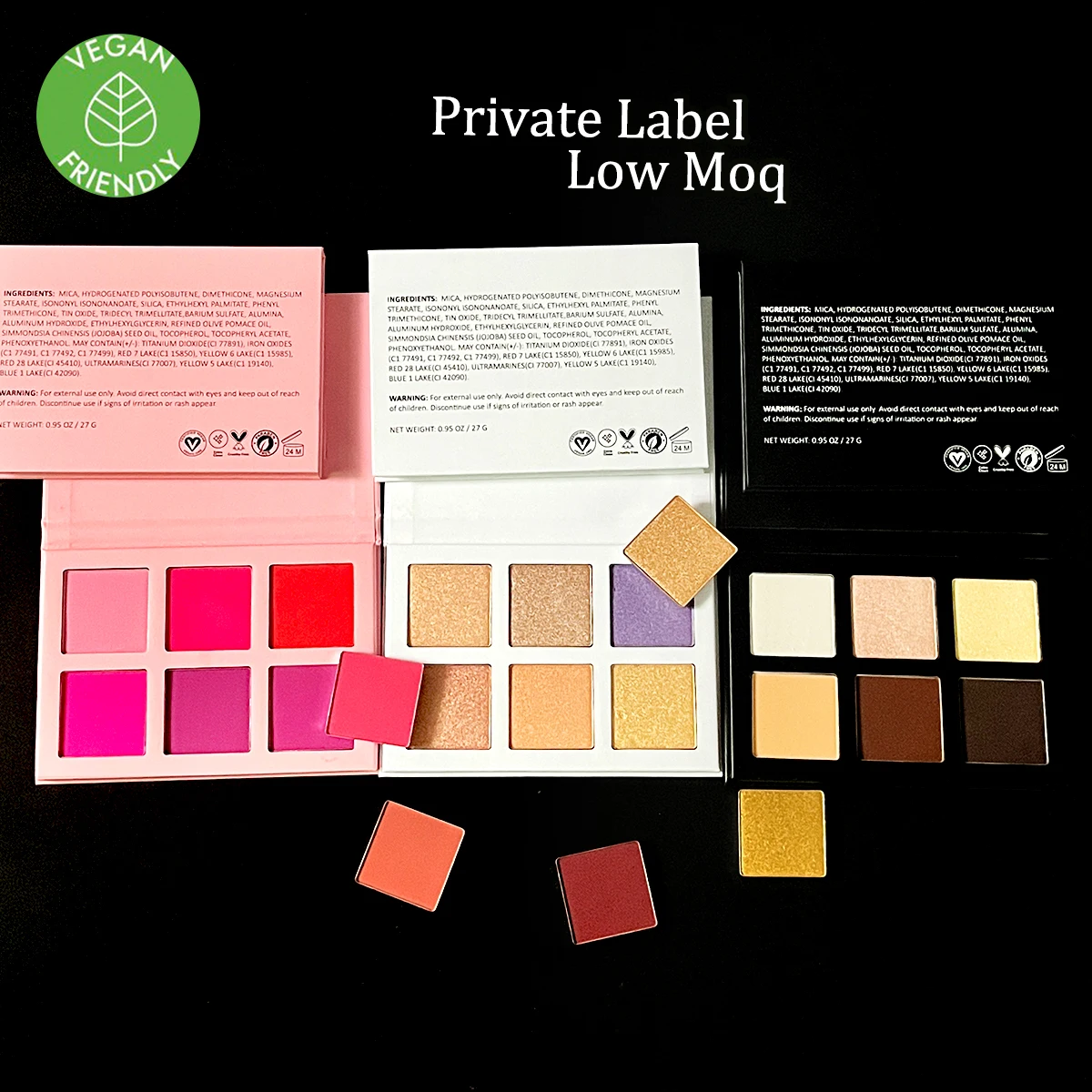 Wholesale Private Label Vegan Highlighter Bronzer Blush Palette