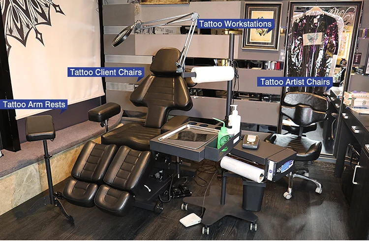 Modern Black Stainless Steel Tattoo Tray on Wheels for Tattoo Artists ...