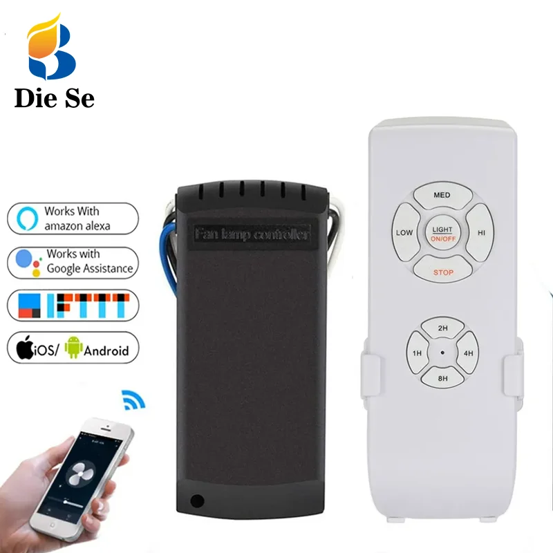 Tuya Smart Life Ceiling Fan Controller WIFI Fan Light Kit With RF ...