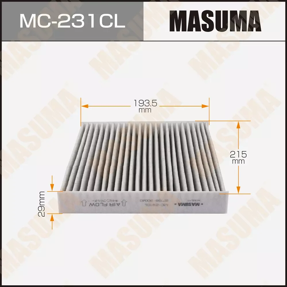 Masuma MC-231CL Carbon Cabin Air Filter for Toyota & Lexus