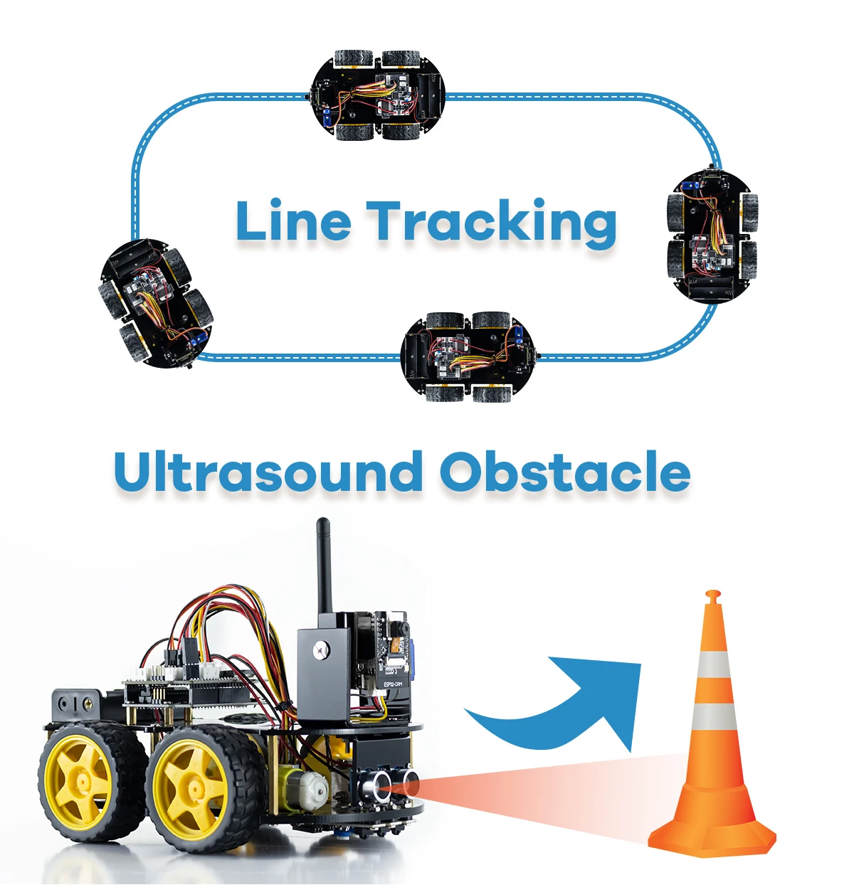 LAFVIN Esp32-Cam Project Smart Robot Car Kit - Educational Toy