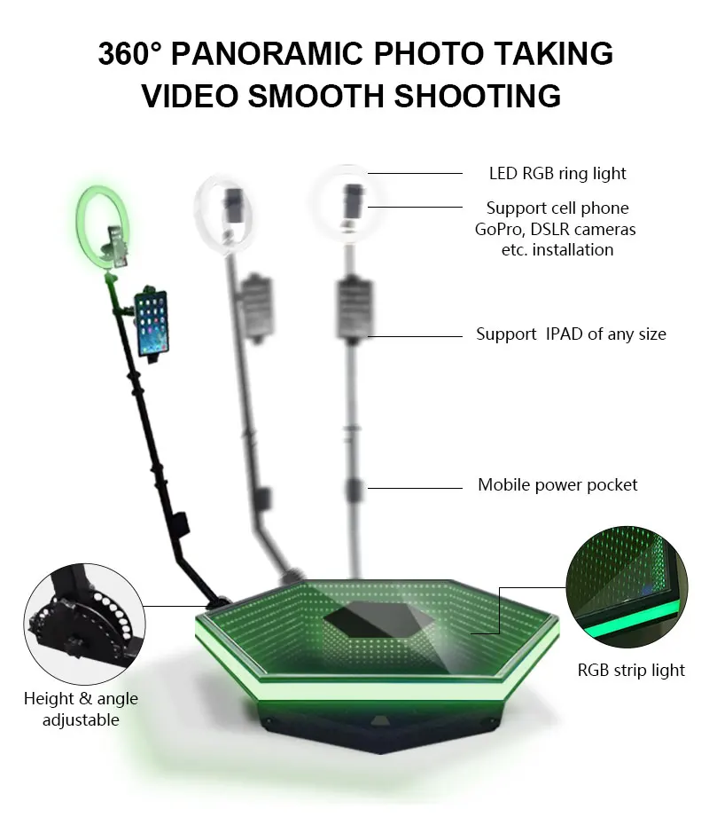 Portable Selfie 360 Spinner Degree Platform Business Wedding Photobooth ...