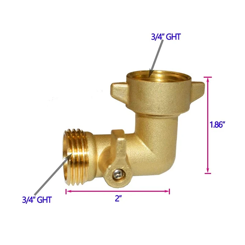 Garden Hose Elbow Connector,90 Degree Brass Garden Hose Elbow Adapter ...