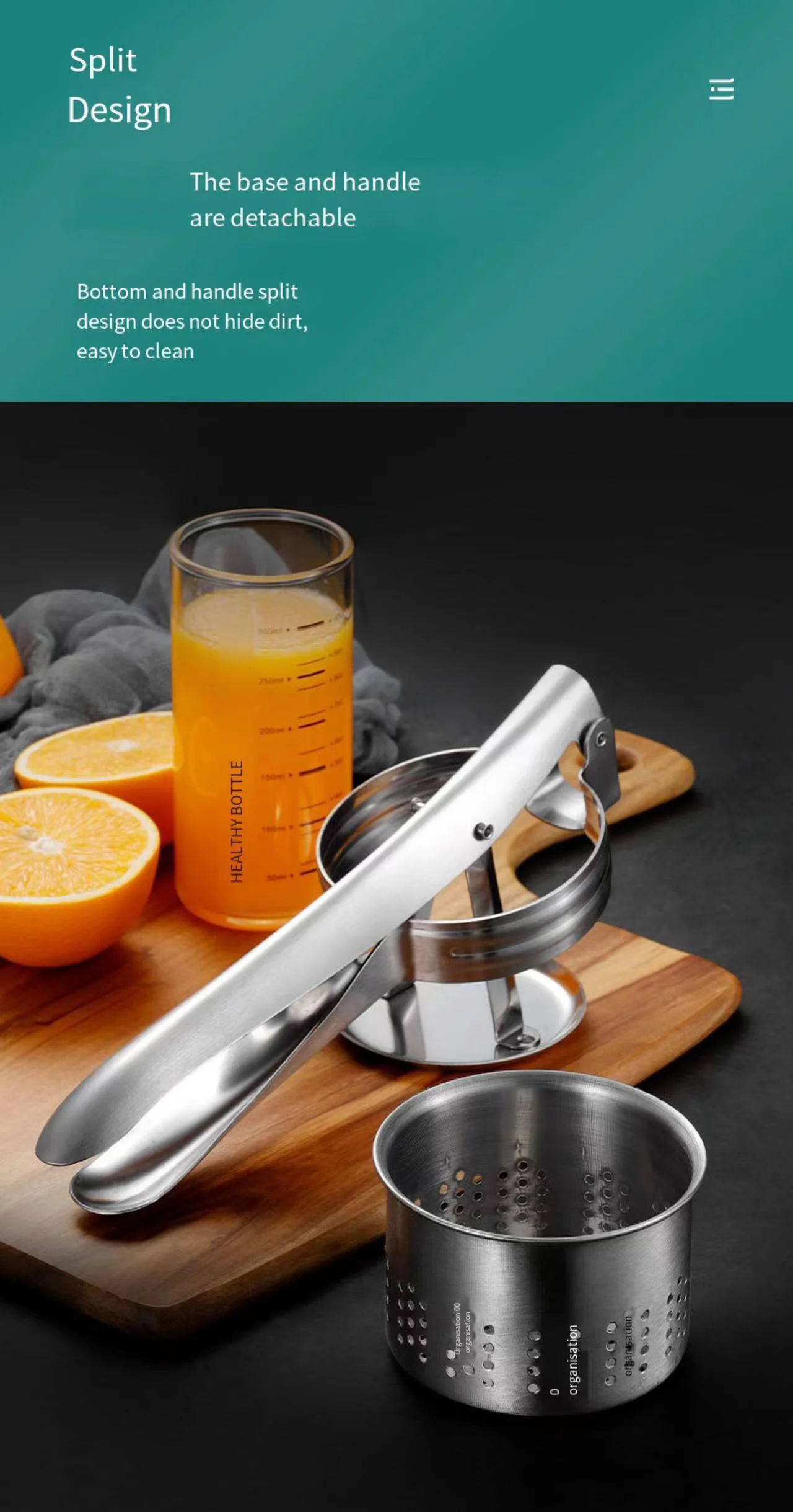 Manual Hand Stainless Steel Lemon Zester Citrus Juicer Lemon Squeezer ...