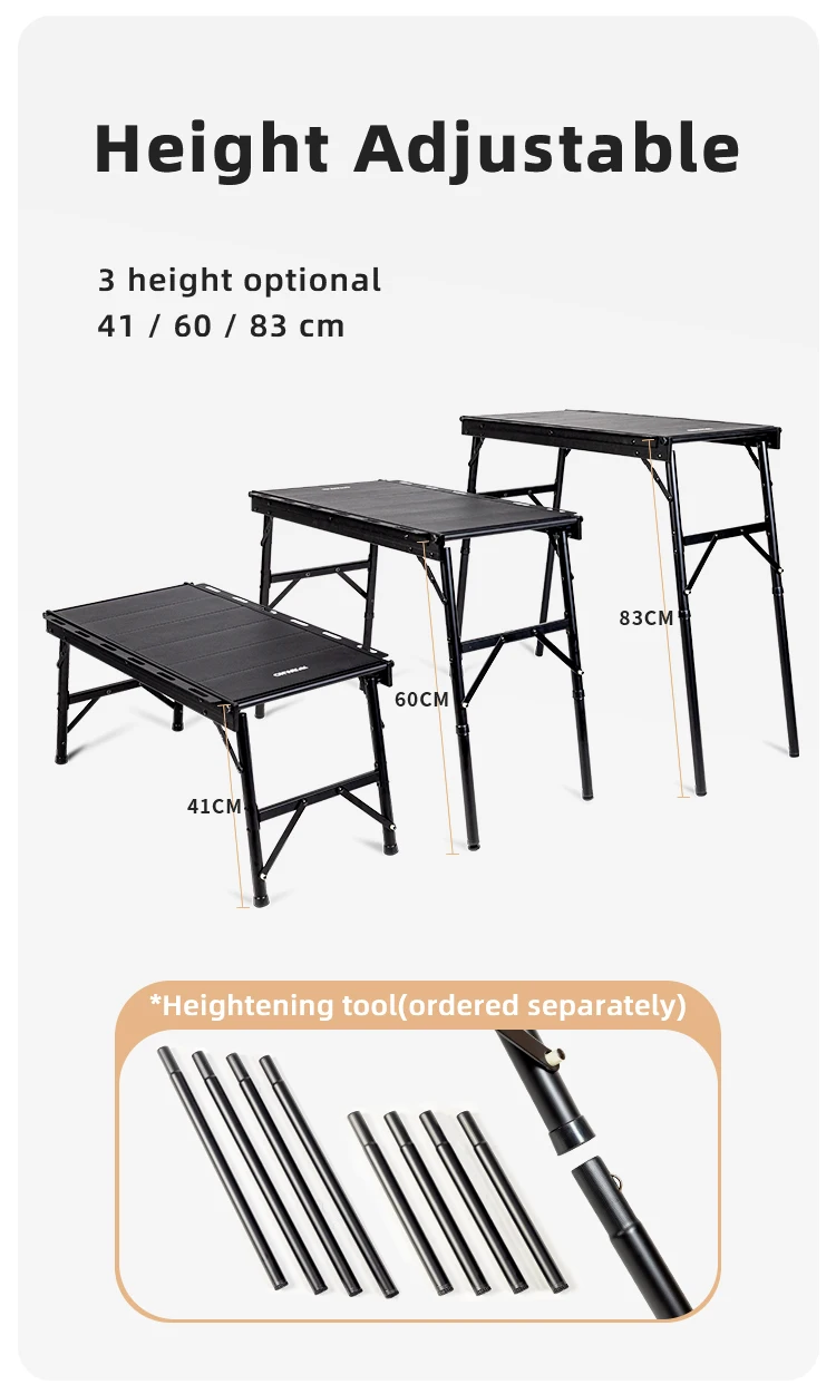 Onwaysports Professional Outdoor Table With Removable Shelf Adjustable ...