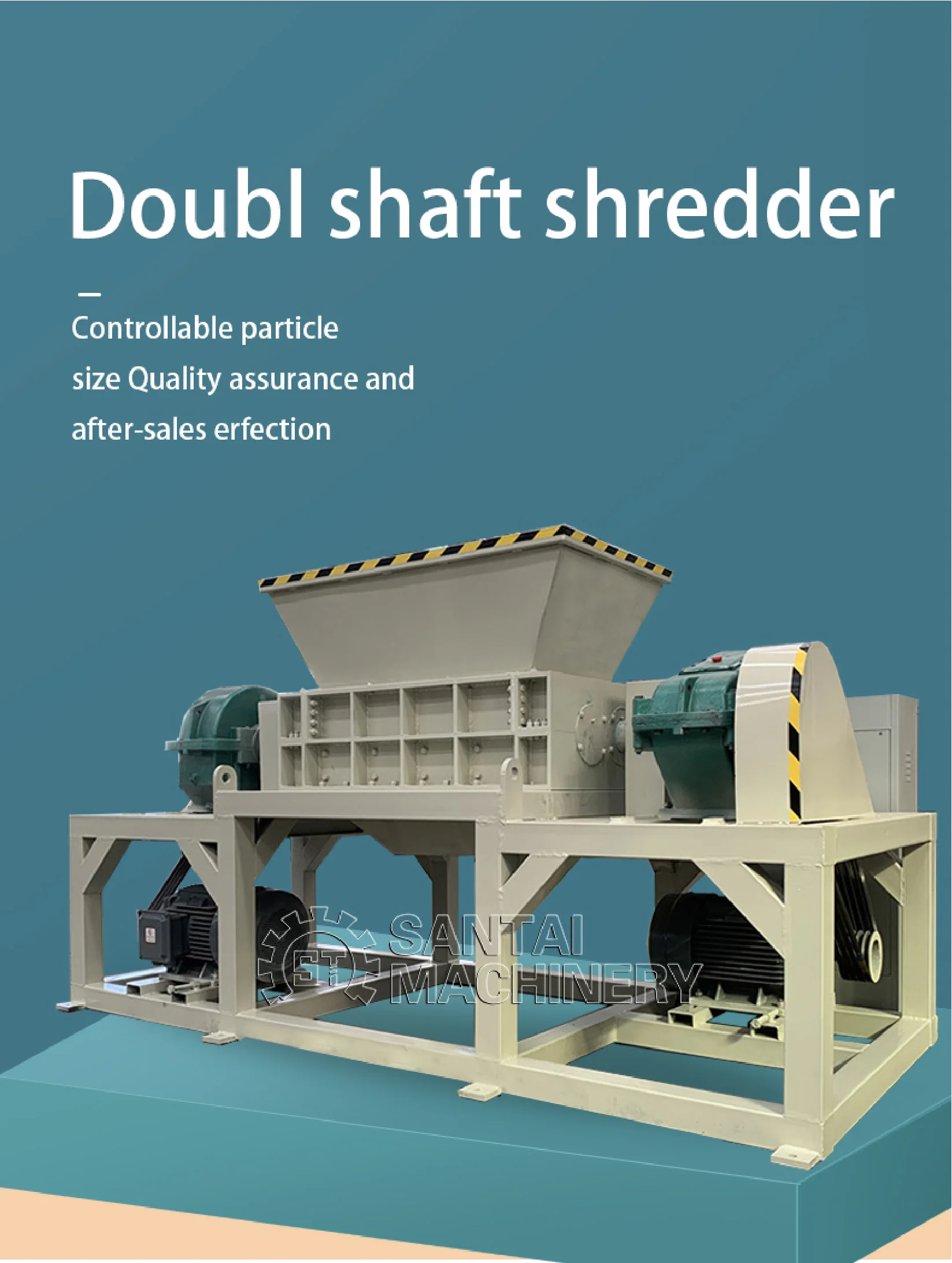 Arbage Plastic Bags Glass Bottles Waste Barrels Double-Shaft Shredder ...