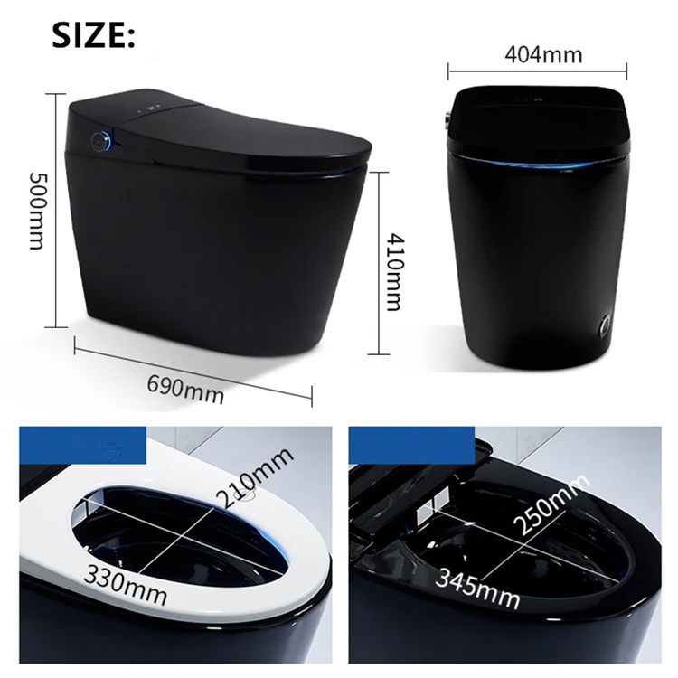 Drying Black Wc Pan Cyclone Flushing S-trap Floor Mounted Villa ...